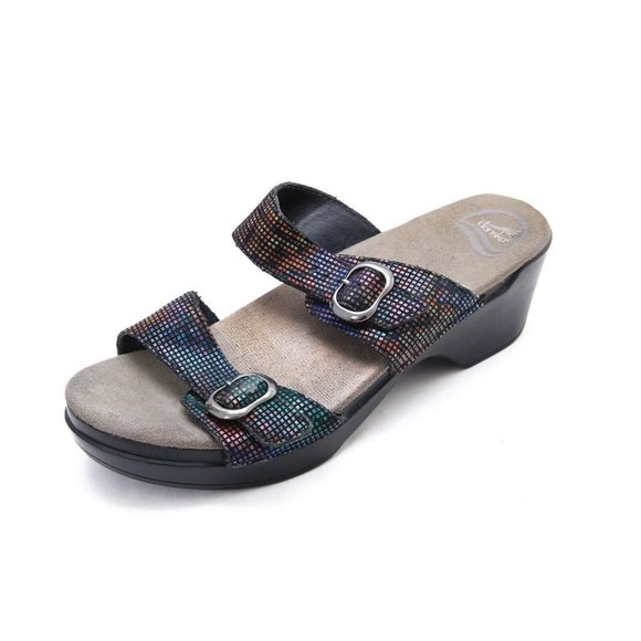 Dansko | Shoes | Dansko Sophie Rainbow Sandals Animal Print Slides ...